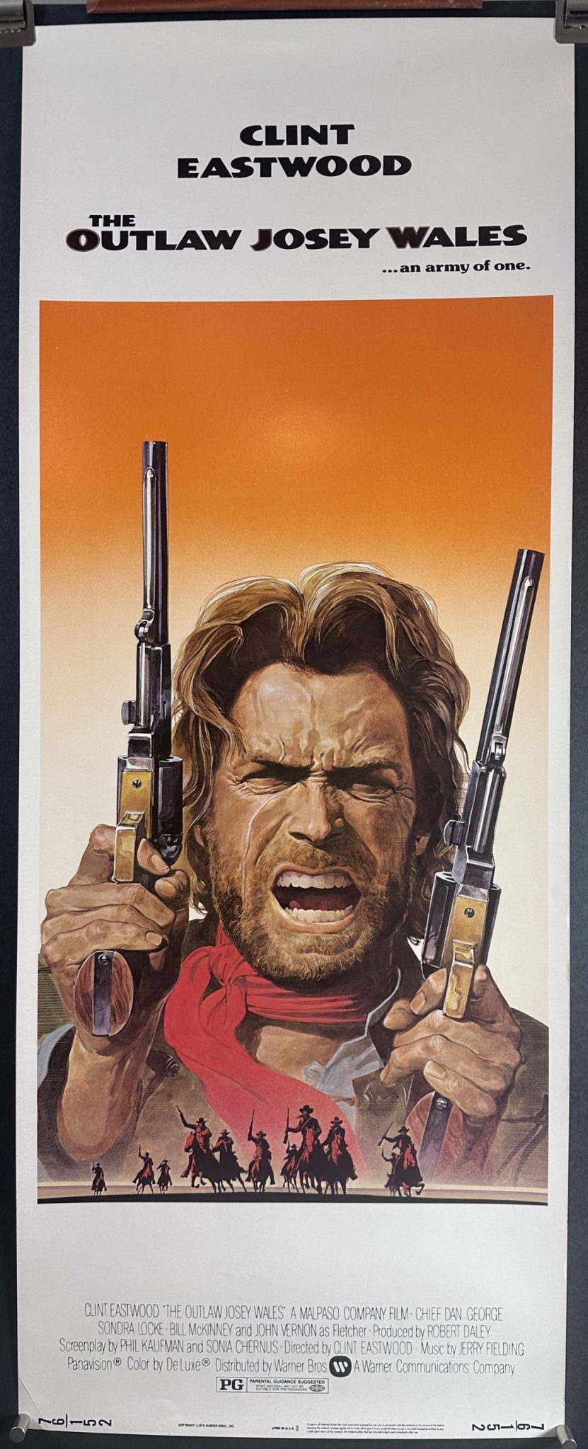 OUTLAW JOSEY WALES, Original Vintage Insert Movie Poster starring Clint ...