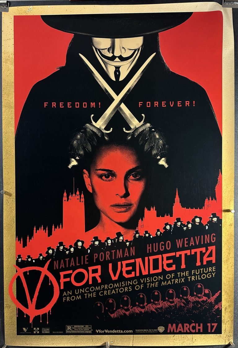 V FOR VENDETTA, Original Red Style Movie Poster - Original Vintage ...