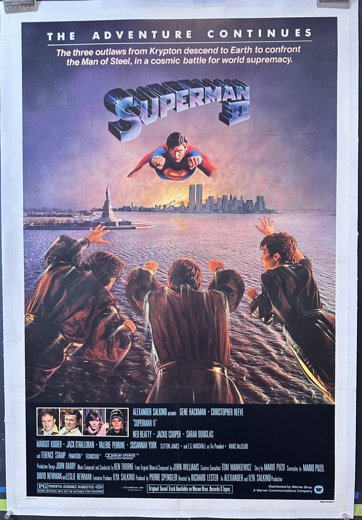 SUPERMAN II, Original Vintage Movie Poster starring Christopher Reeve ...