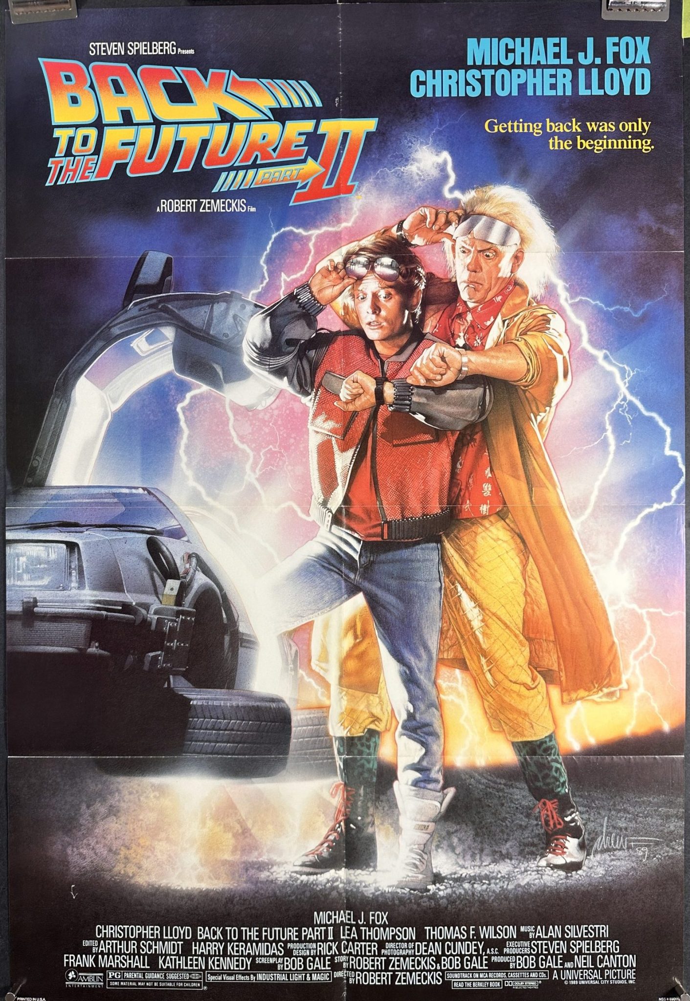 BACK TO THE FUTURE II, Original Vintage Movie Poster starring Michael J ...