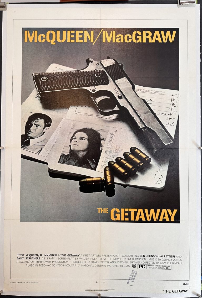 GETAWAY, Original Vintage Movie Poster starring Steve McQueen ...