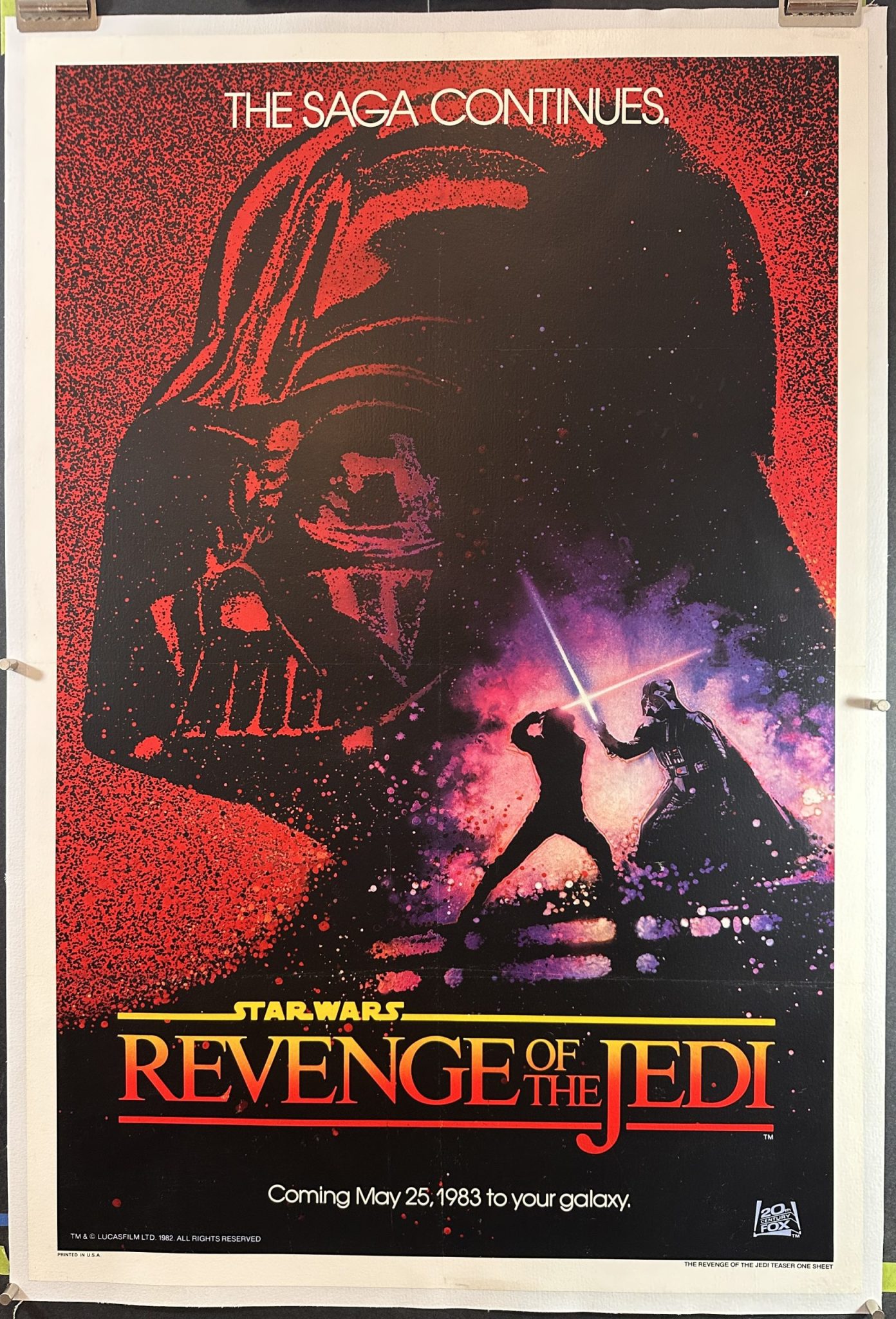 REVENGE OF THE JEDI, Original Vintage Recalled and Dated Teaser Movie ...