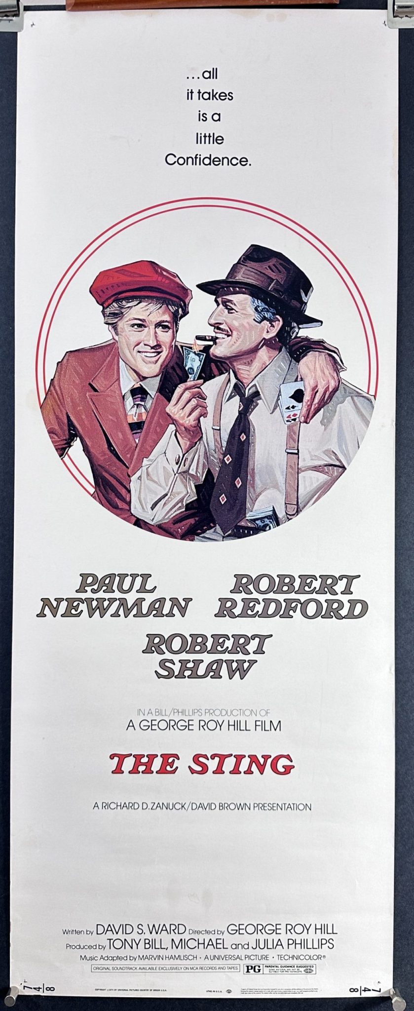 STING, Original Vintage Crime Movie Poster starring Paul Newman ...