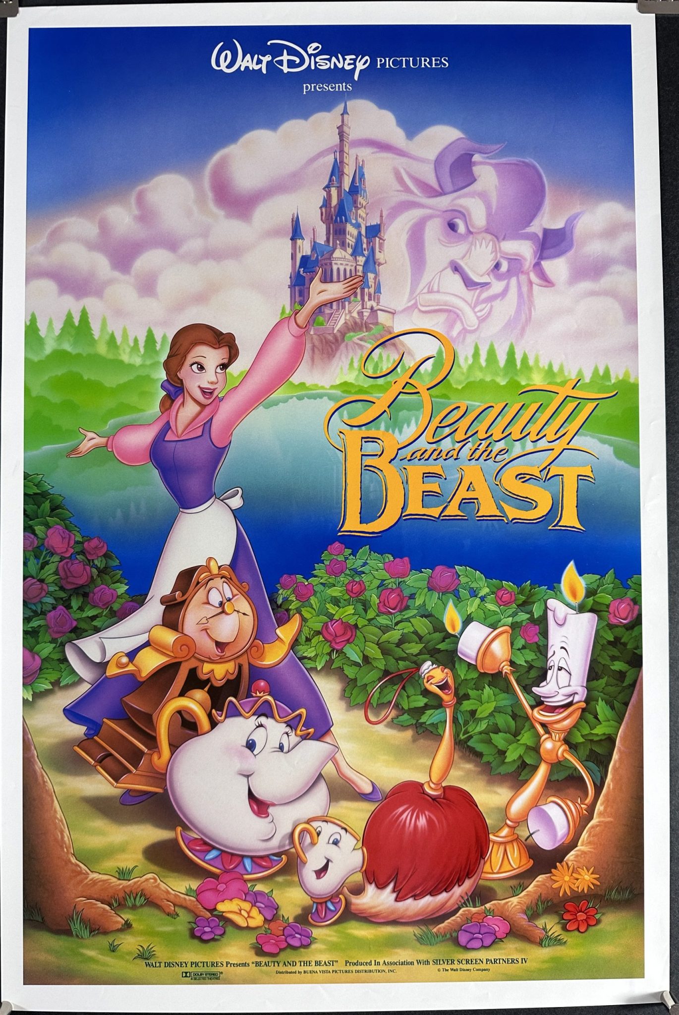 BEAUTY AND THE BEAST, Original Vintage Walt Disney Cast Movie Poster ...