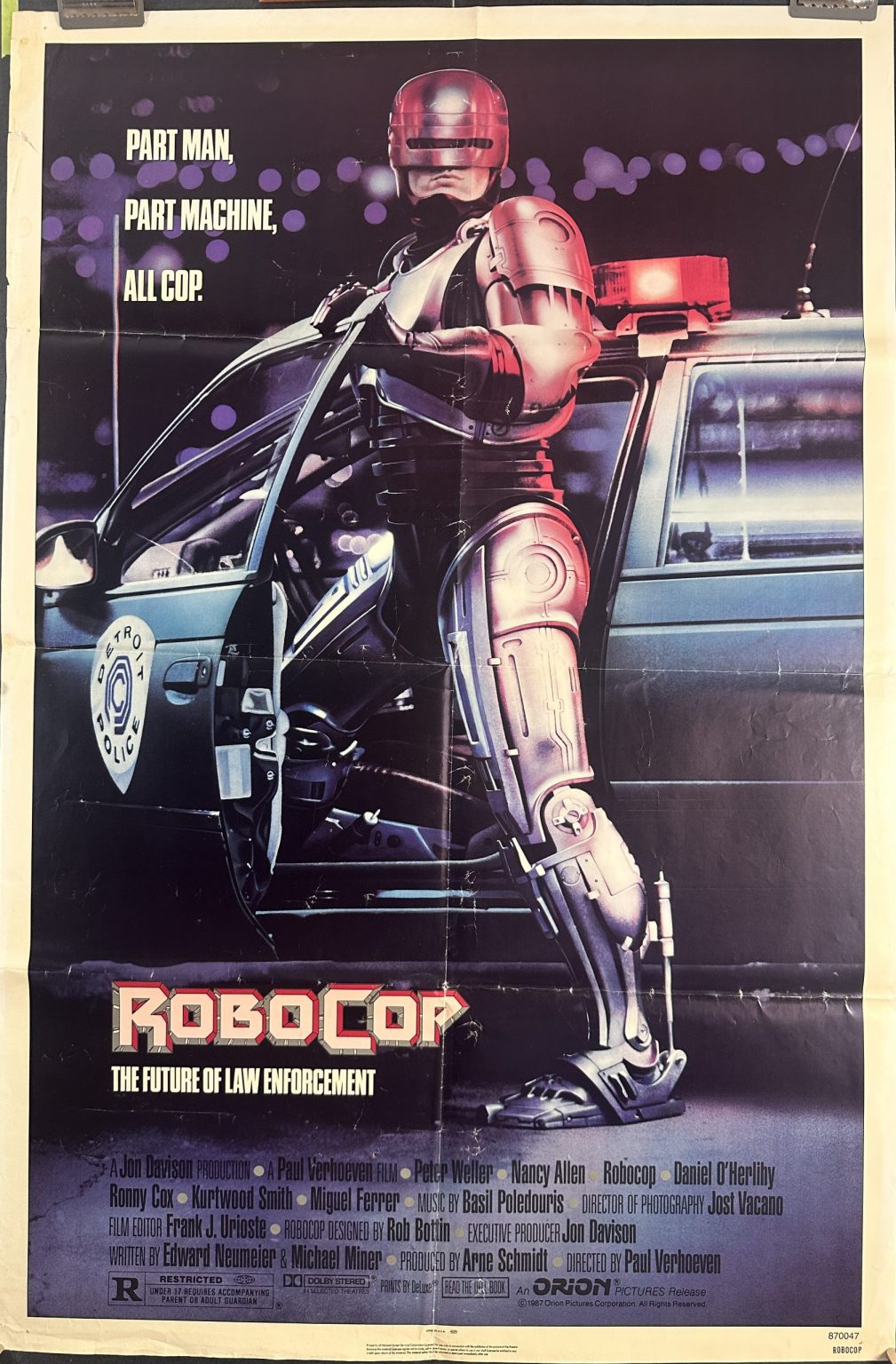 ROBOCOP, Original Vintage Movie Poster starring Nancy Allen - Original ...