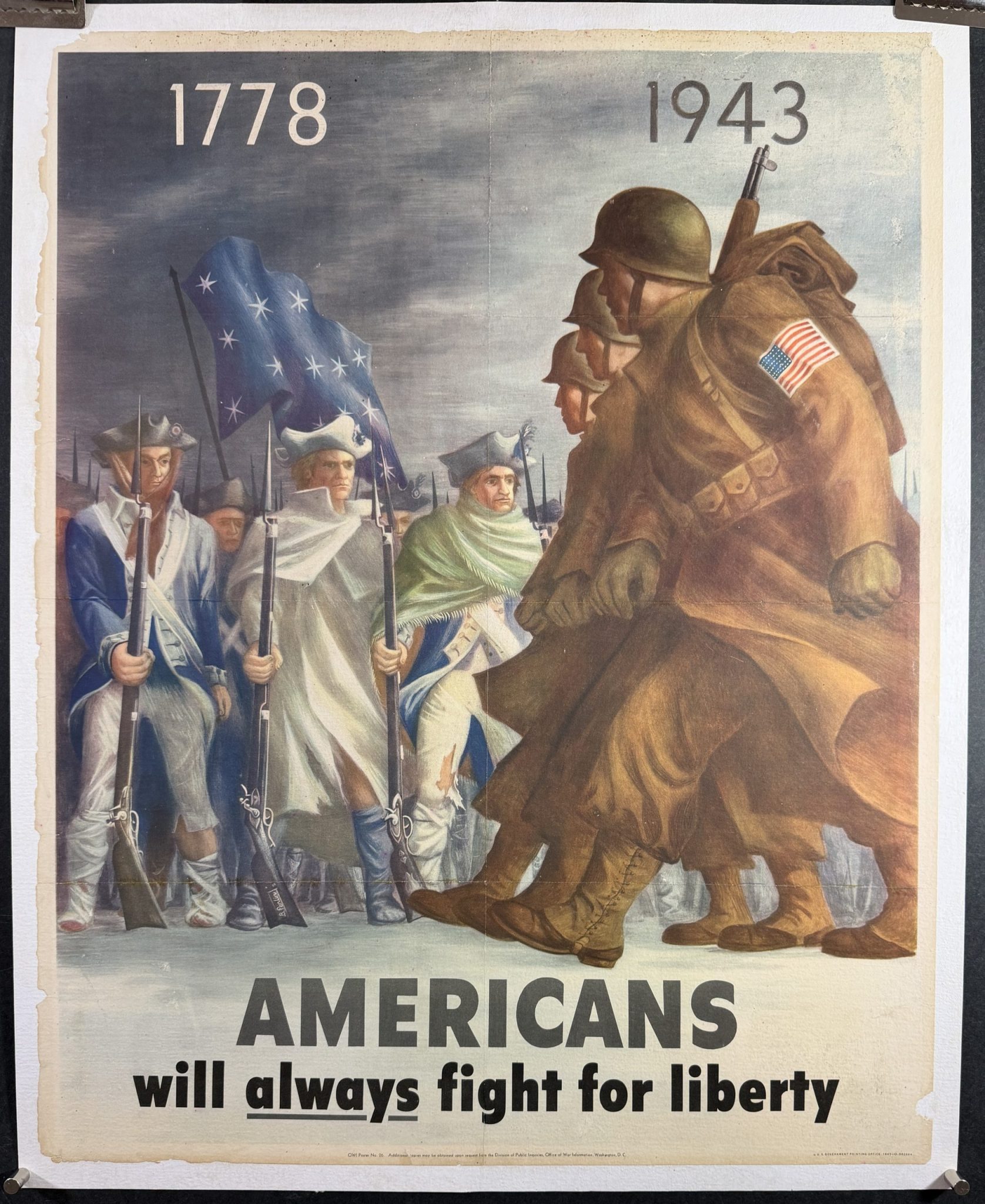 AMERICANS WILL ALWAYS FIGHT FOR LIBERTY, Original Vintage WW2 War ...