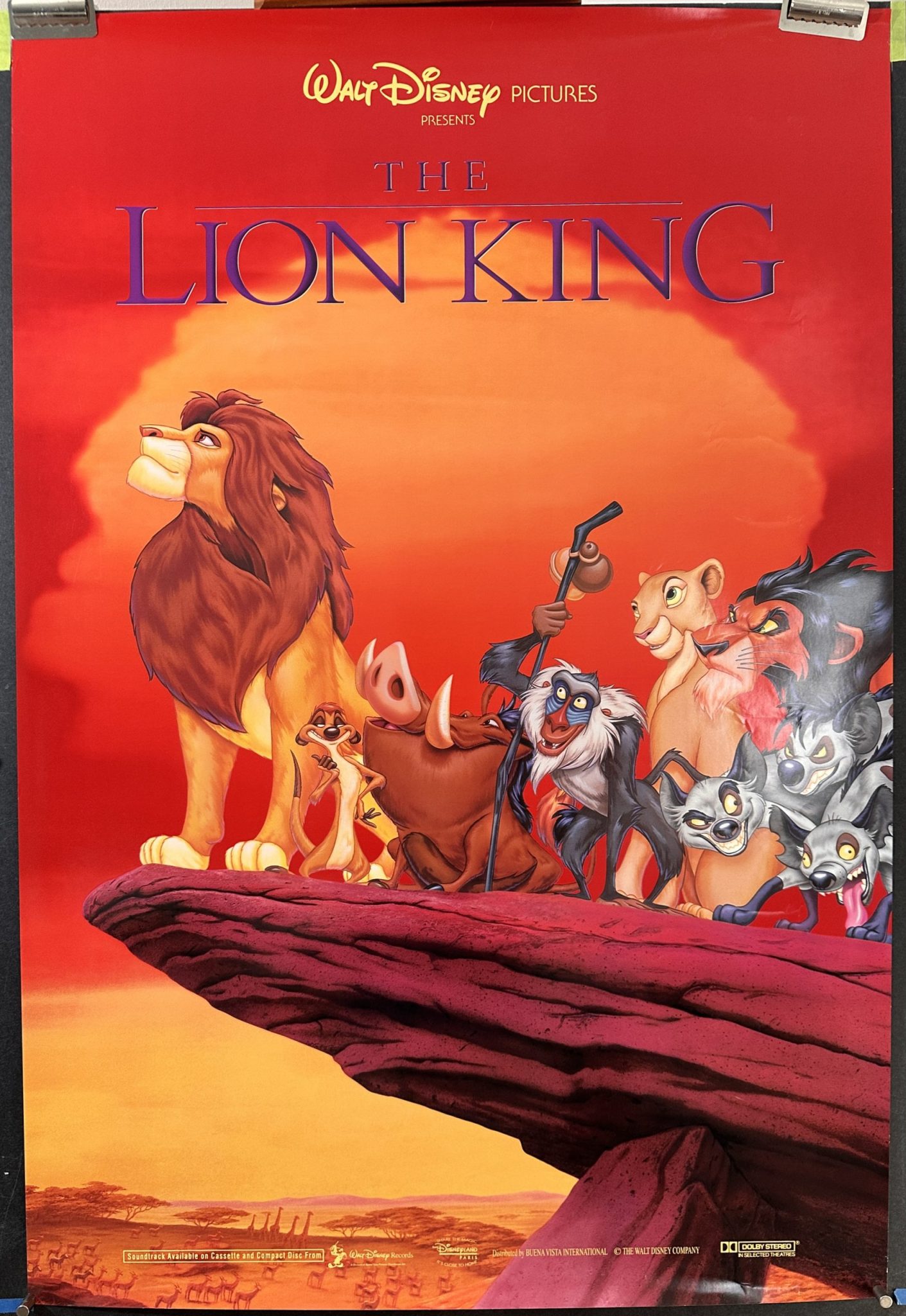 LION KING, Original Animated Disney Movie Poster - Original Vintage ...
